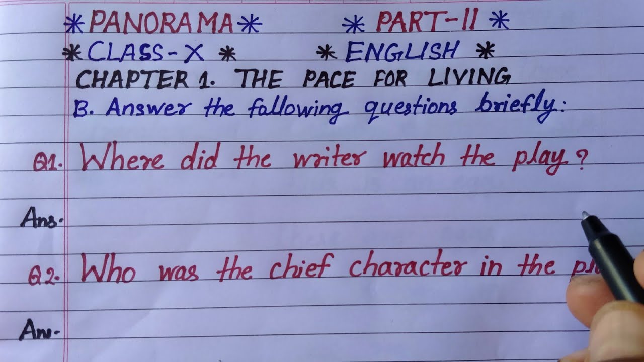 class 10 english panorama chapter 1 | answer the following questions ...