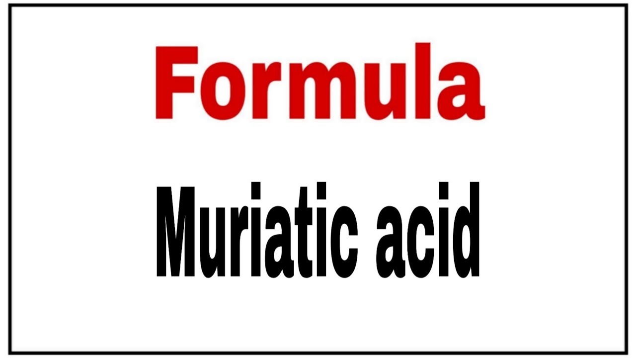 How to write chemical formula for Muriatic Acid - YouTube