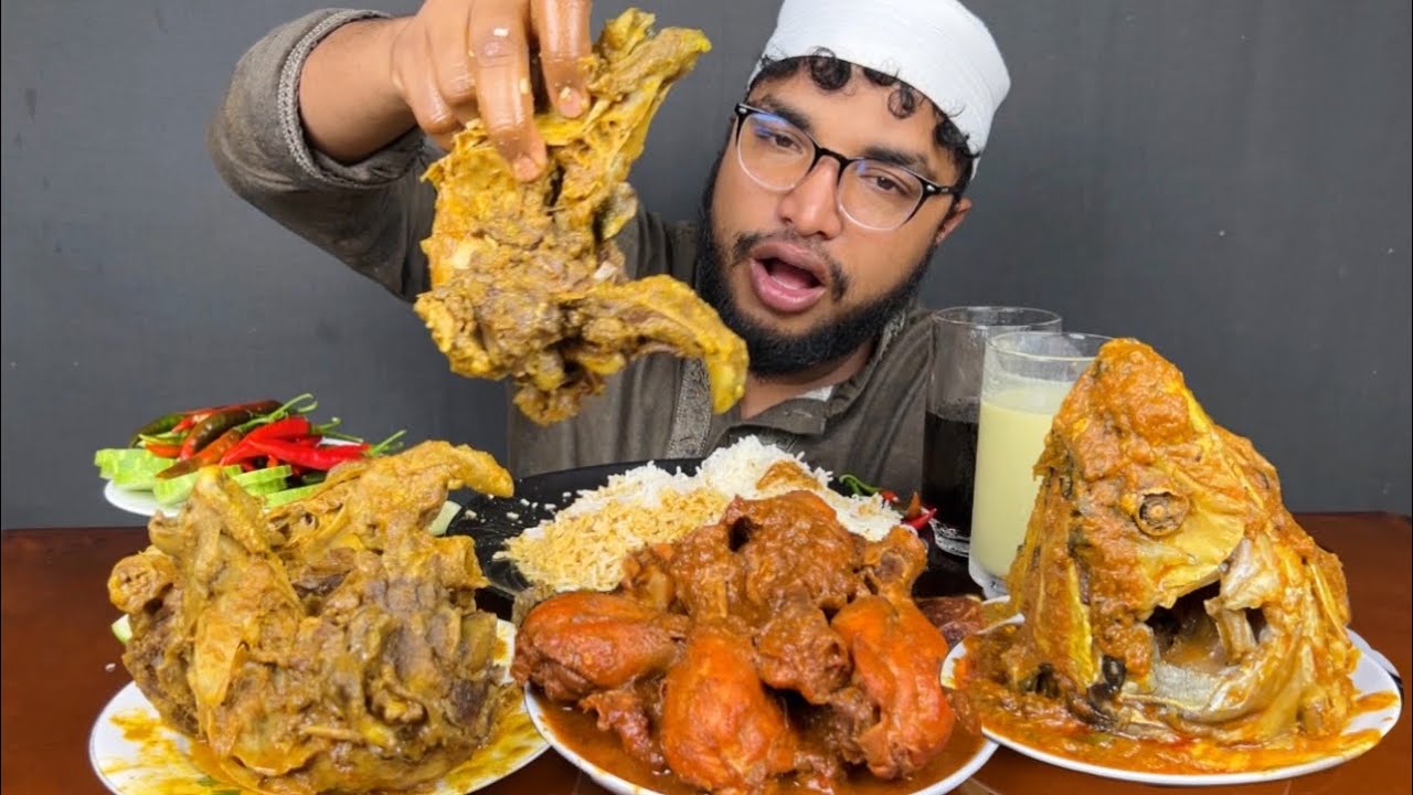 ASMR Sheep Head Eating AND CHICKEN LEG CURRY WITH RICE - YouTube