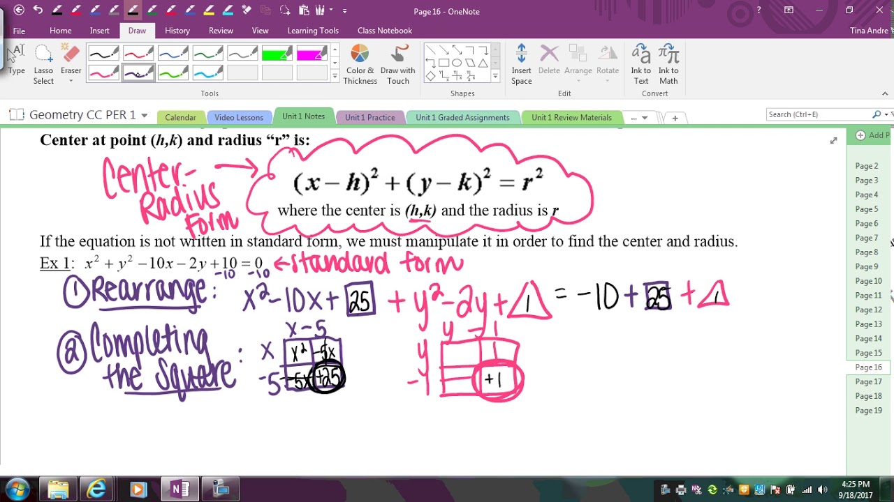 7 Completing the Square for Circle Equations - YouTube