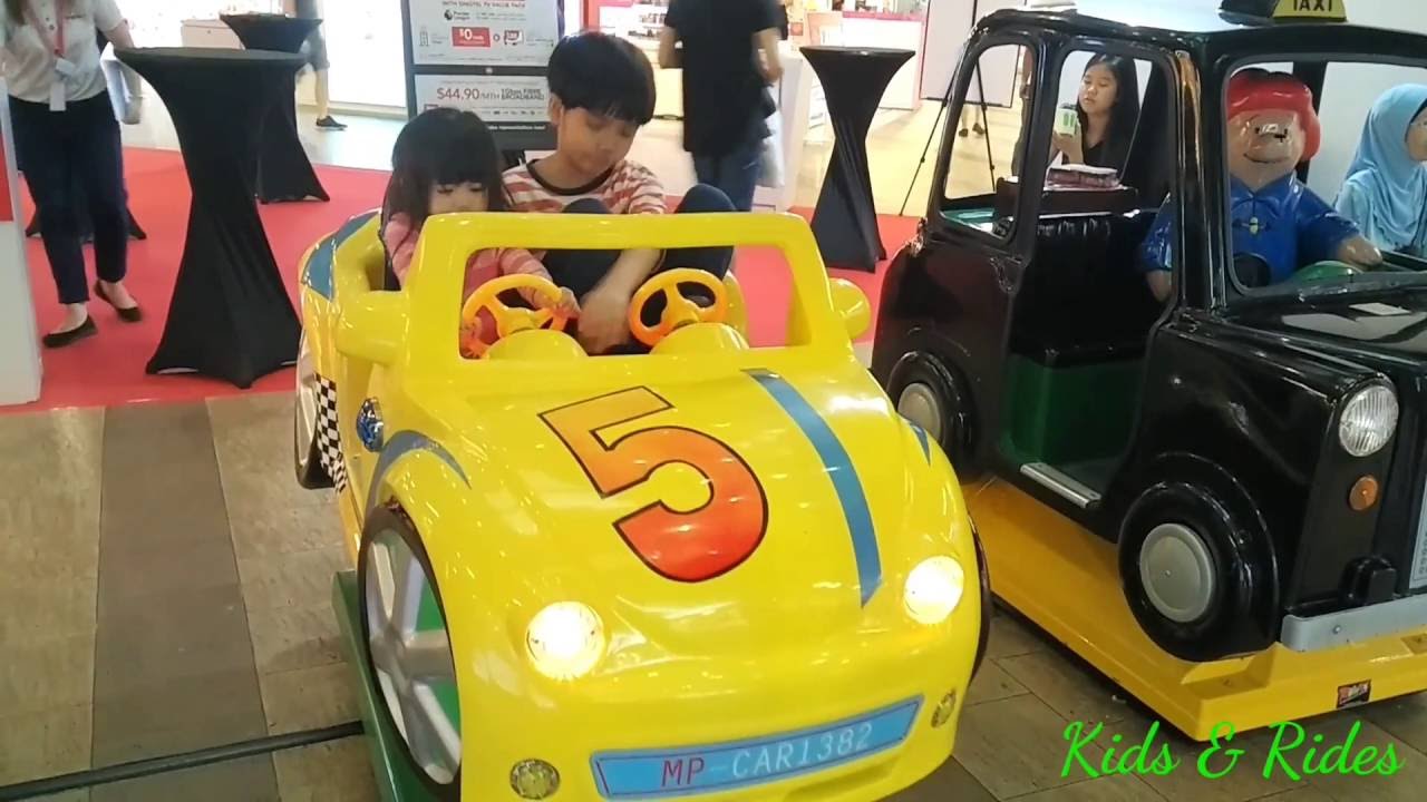 Big Yellow Car Kids Ride, Fun for Kids Playing Playground, Wheels On ...