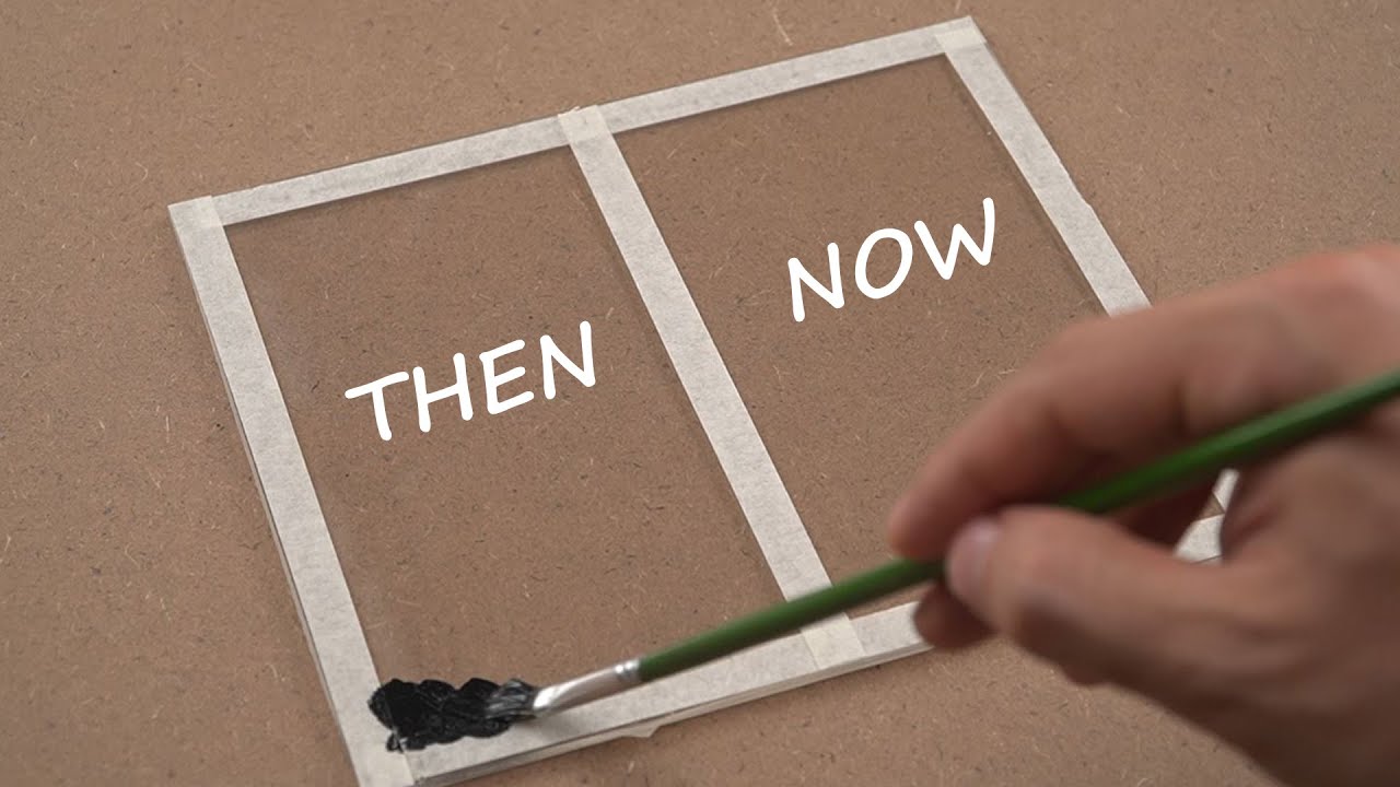 Glass Painting | Then Now Painting | Drawing Tutorial #535 - YouTube