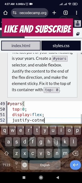 freecodecamp solution|By building a Balance Sheet| step 40#html#ytshorts#shorts #freecodecamp# ...
