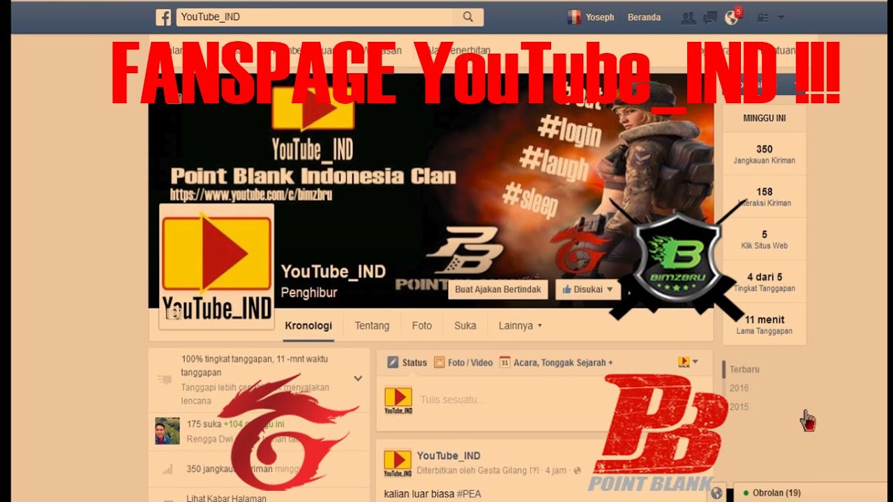 FANSPAGE "YouTube_IND" (Point Blank Garena Indonesia Clan) - YouTube