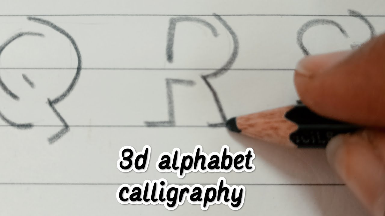 how to write 3d alphabet//easy calligraphy// A-Z alphabet calligraphy ...