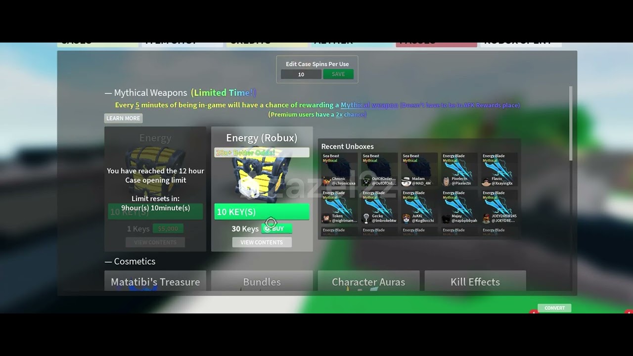 Azazel rolling for seabeast (DAY 1 22K ROBUX USED) - YouTube