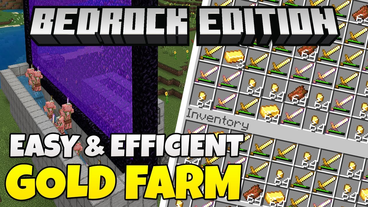 GOLD FARM FOR MINECRAFT BEDROCK EDITION [1.18] - YouTube
