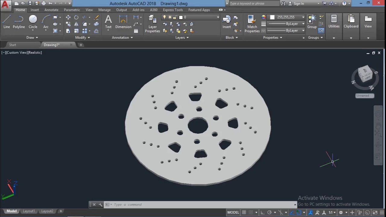 Motorcycle Disc Design in AutoCad || how to design a bike rotor - YouTube