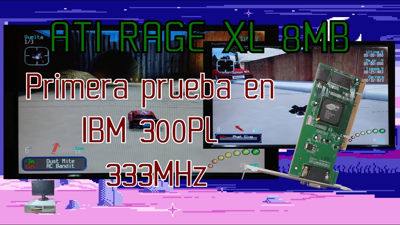 ATI RAGE XL PCI 8MB sin modificar en IBM 300PL - YouTube