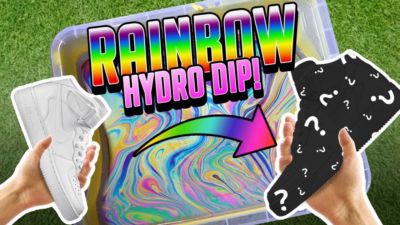 Custom Nike AF1 - HYDRO DIP FAIL to SUCCESS (Rainbow Drip) - YouTube