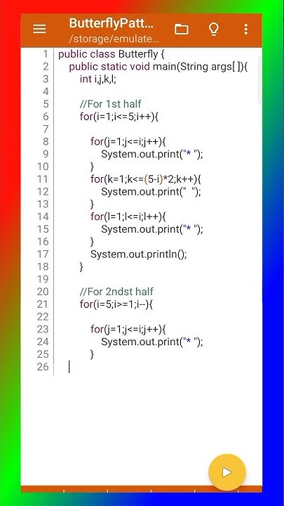 how write butterfly pattern in java | print butterfly pattern in java #java #butterfly @coding ...