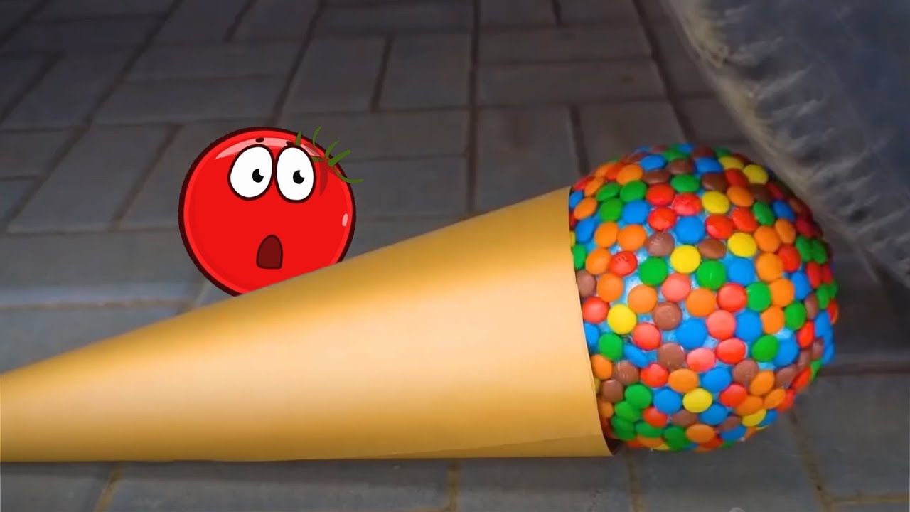 Red Ball 4 Animation | Tomato Ball In Real Life With Colorful Ice Cream ...