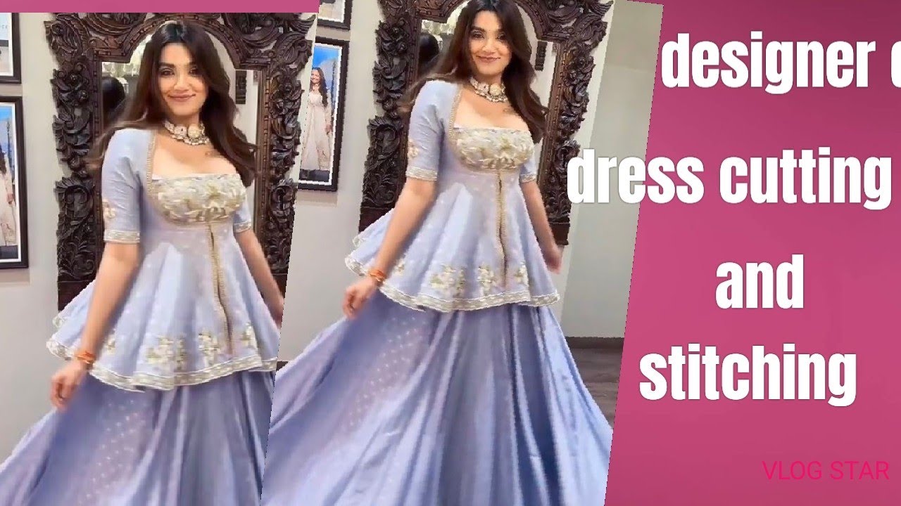 Designer dress /tube blouse with peplum top cutting and stitching - YouTube