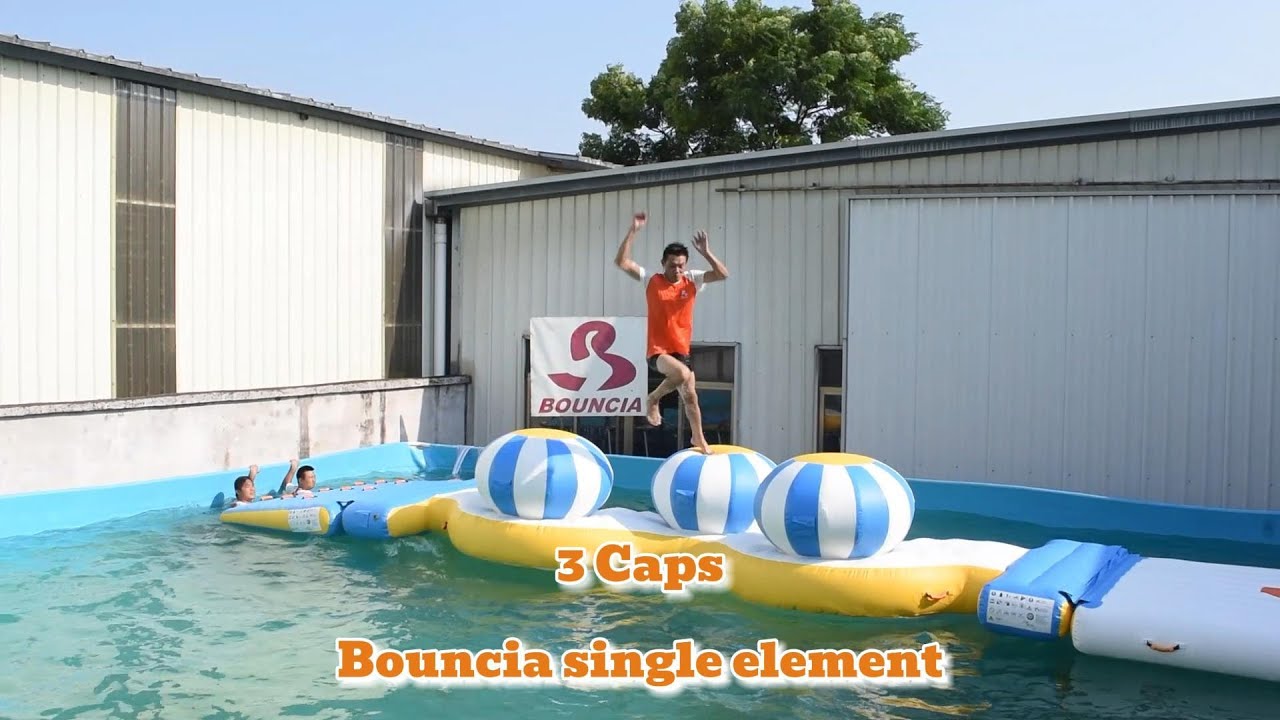 Bouncia Single Floating Water Park Elements - 3 Caps - YouTube