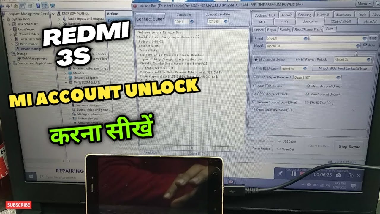 Redmi 3s device is locked | Redmi 3s frp miracle box | Redmi 3s prime ...