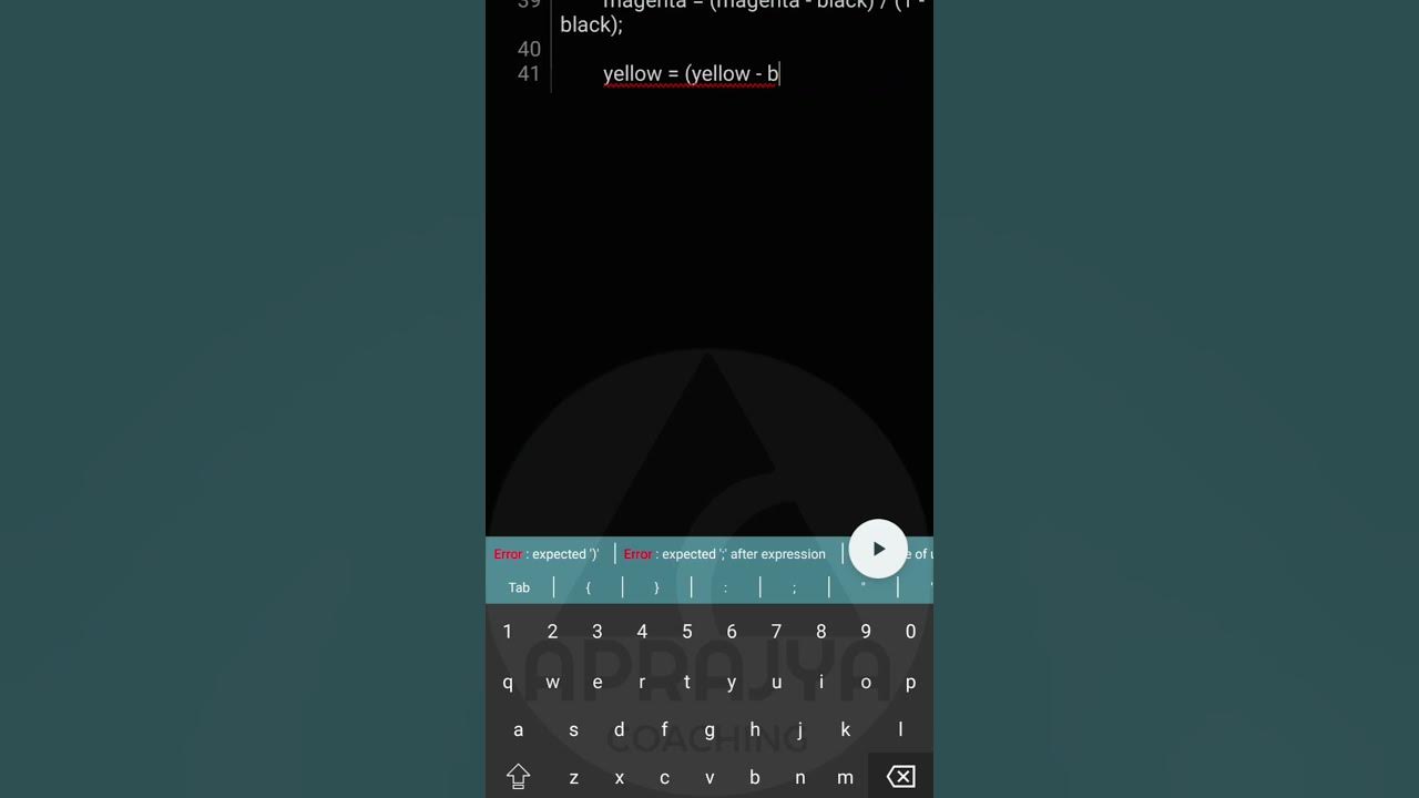 C Program of Color Conversion from RGB to CMYB | #coding #programming #shorts @APRAJYACoaching ...