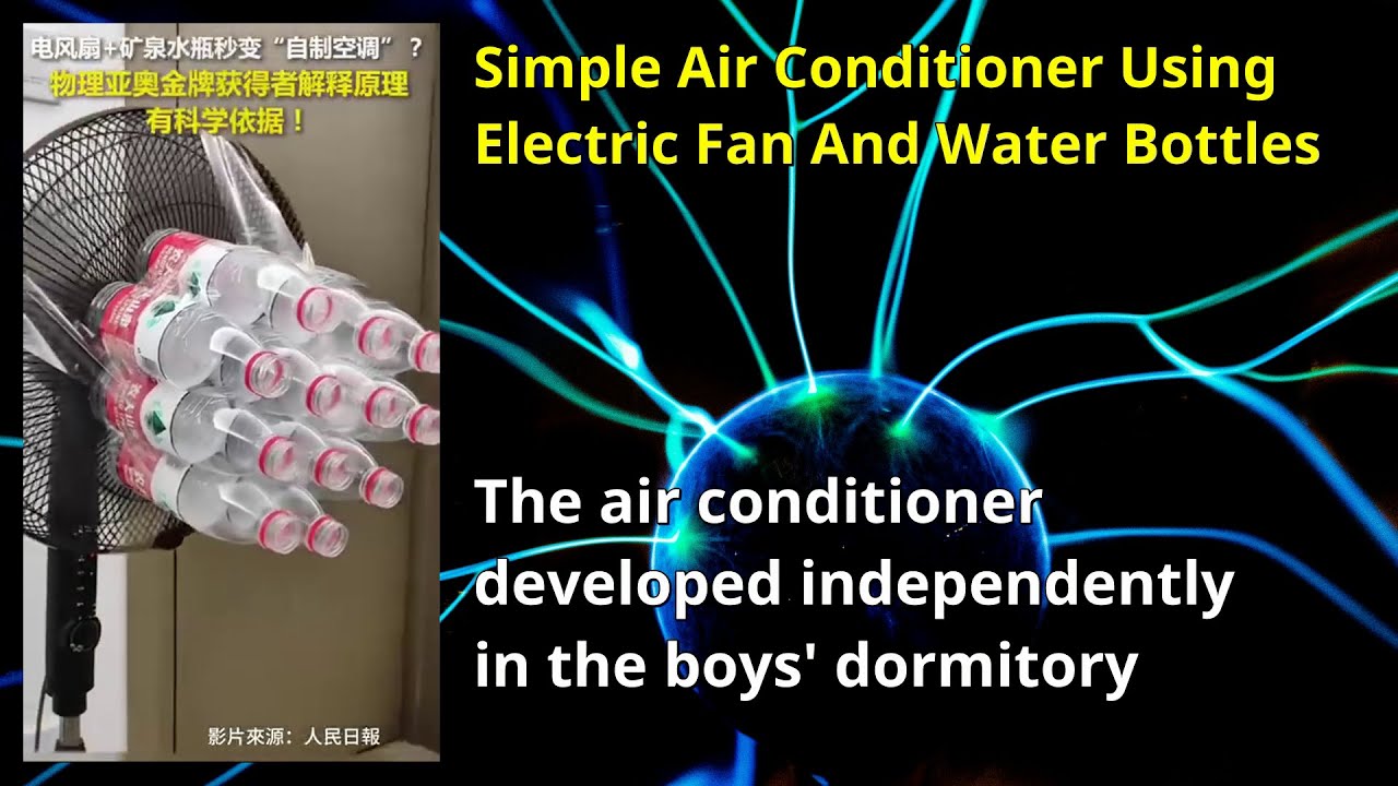 Simple Air Conditioner Using Electric Fan And Water Bottles - YouTube