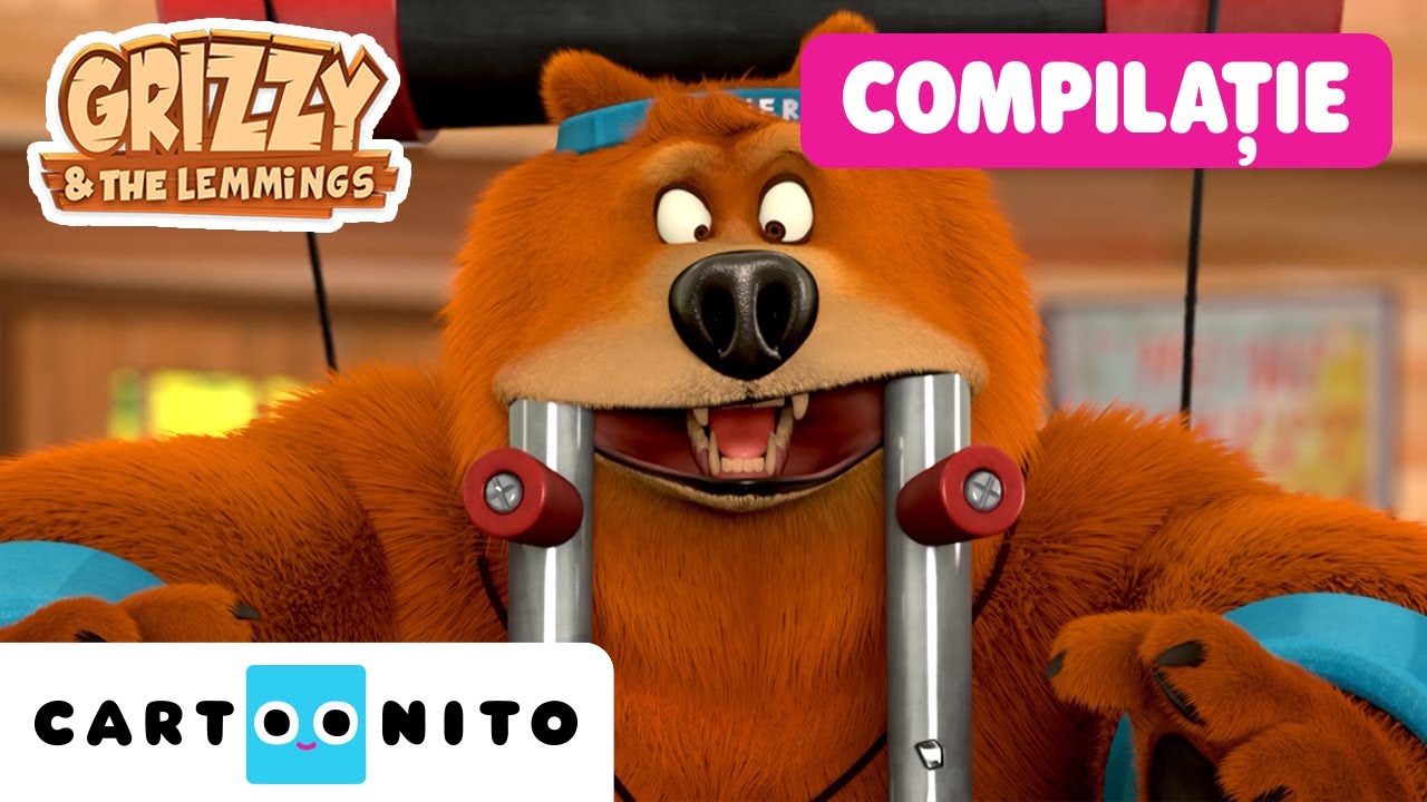 Compilație: Grizzy merge la sală | Grizzy și lemingii | Cartoonito ...