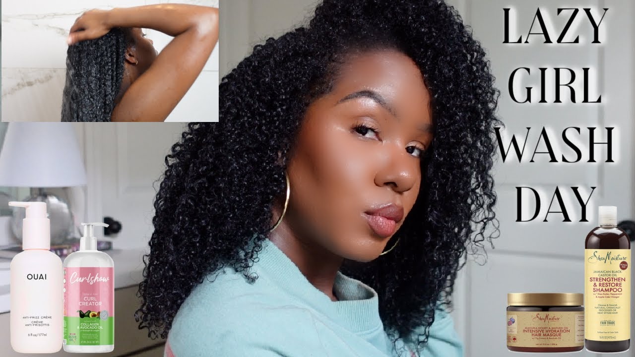 LAZY GIRL WASH DAY ROUTINE + NEW 2 PRODUCT CURLY COCKTAIL - YouTube