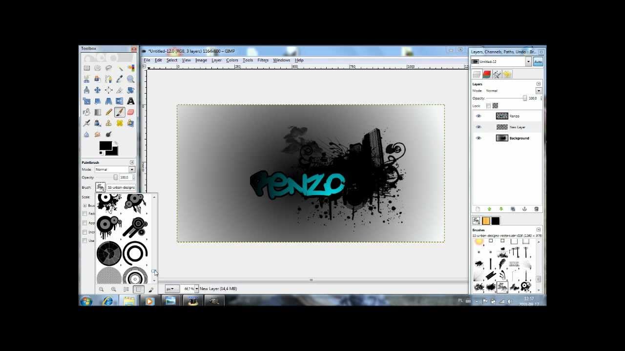 Jak zrobić graffiti w gimpie / How to make graffiti in gimp? - YouTube