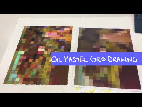 Oil Pastel Grid Drawing - YouTube