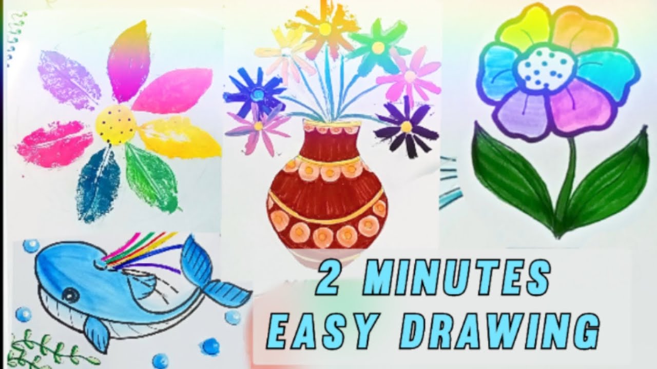 2 minutes Super Easy and cute drawing - YouTube