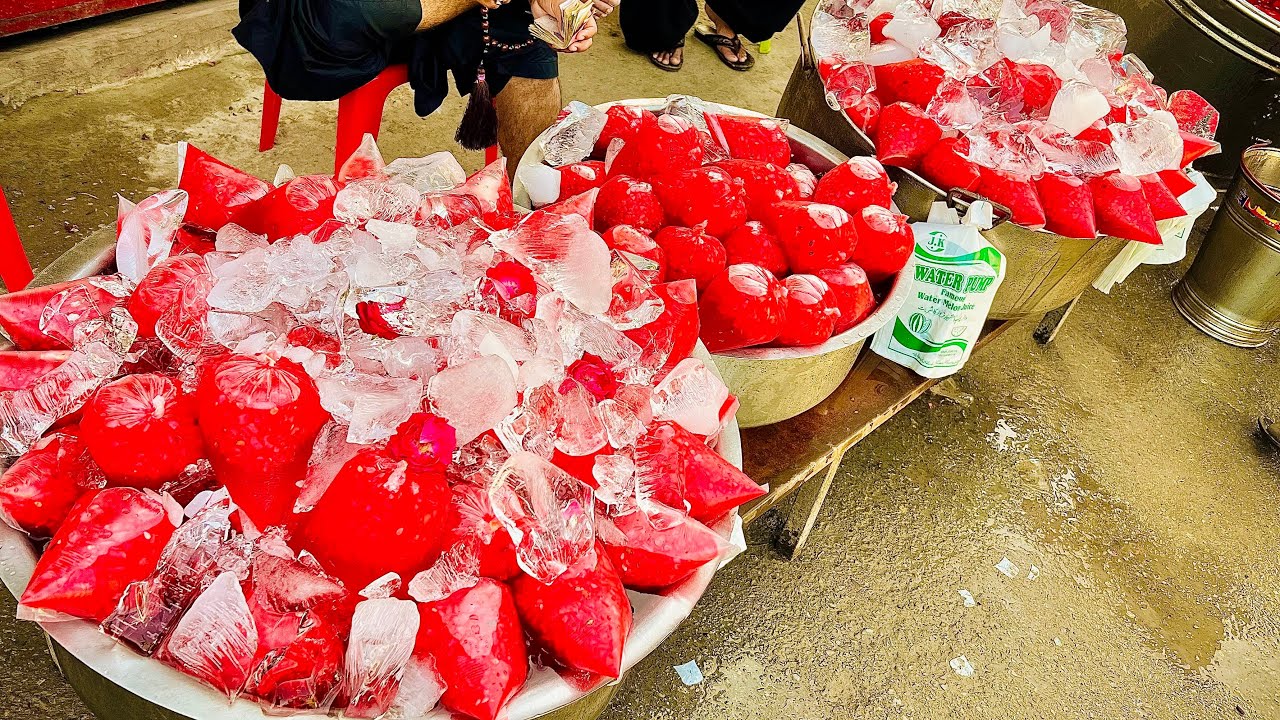Refreshing Watermelon Drink | Watermelon Juice Making | Tarbooz ka ...