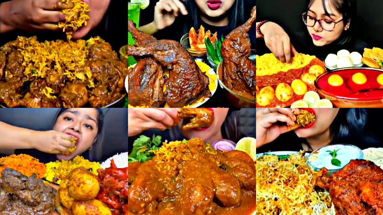 ASMR EATING SPICY CHICKEN CURRY, EGG CURRY, KHICHURI | BEST INDIAN FOOD ...