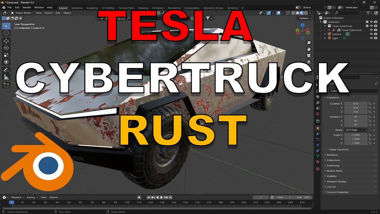 Rusted Cybertruck made easy with BlenderKit - YouTube