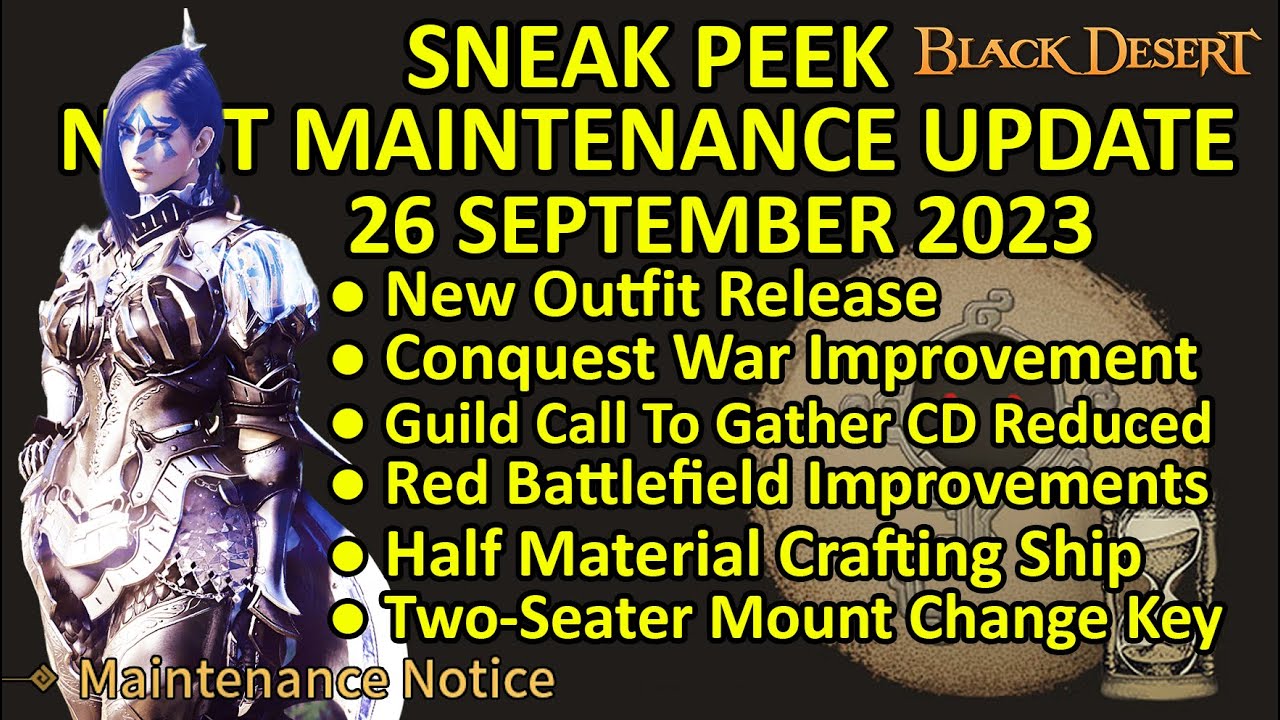 New Outfit Release, Guild CTG CD Reduce, RBF Improvement (BDO Sneak ...