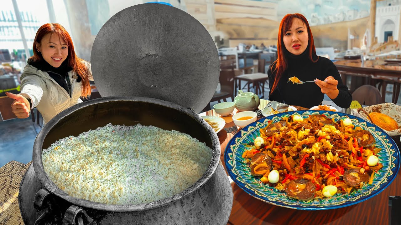 Uzbekistan Street Food - From Fluffy Buns to GIANT Pilaf Cooked in a ...