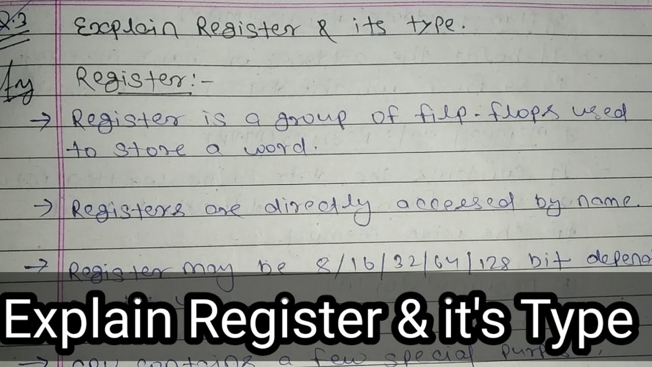 Explain Register and it's type | Computer Organisation And Architecture ...