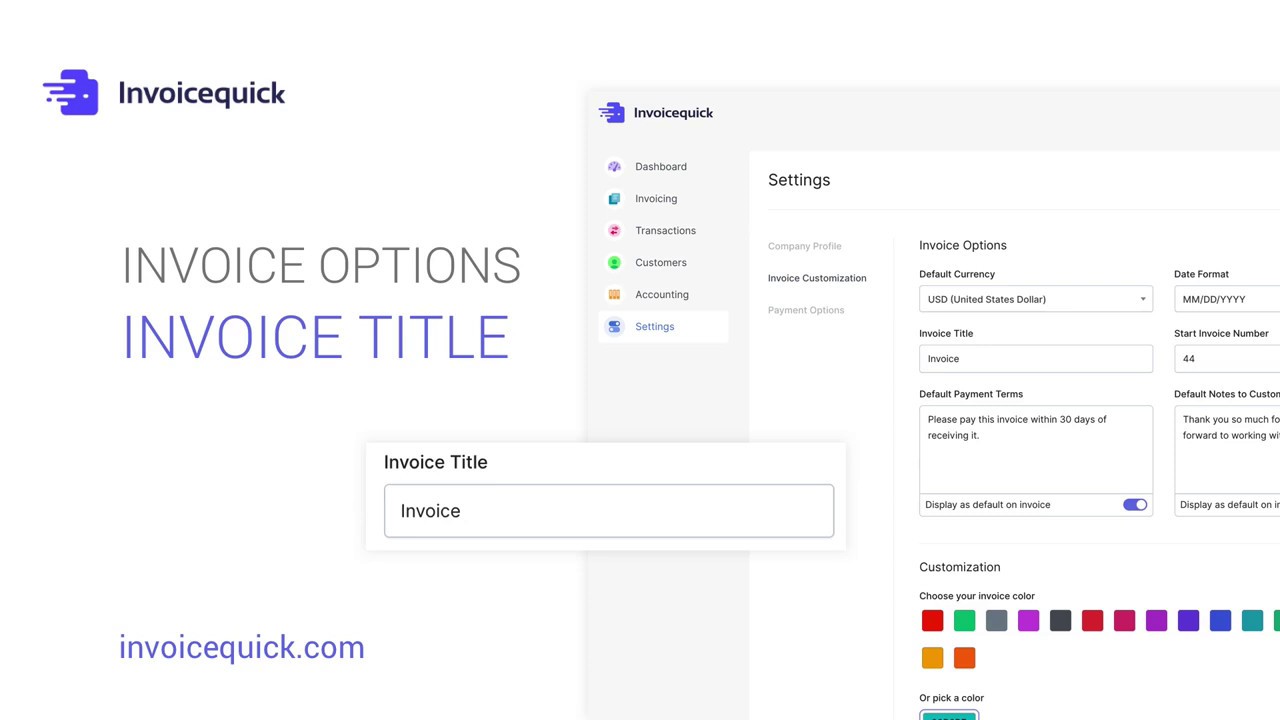 Changing Invoice Titles on Invoice Quick - YouTube