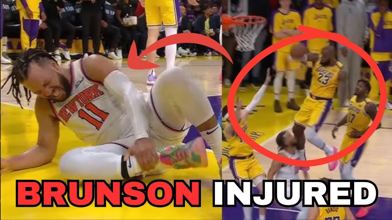 Jalen Brunson LIMPS Off After Scary Ankle Injury in OT vs Lakers! 😱 ...