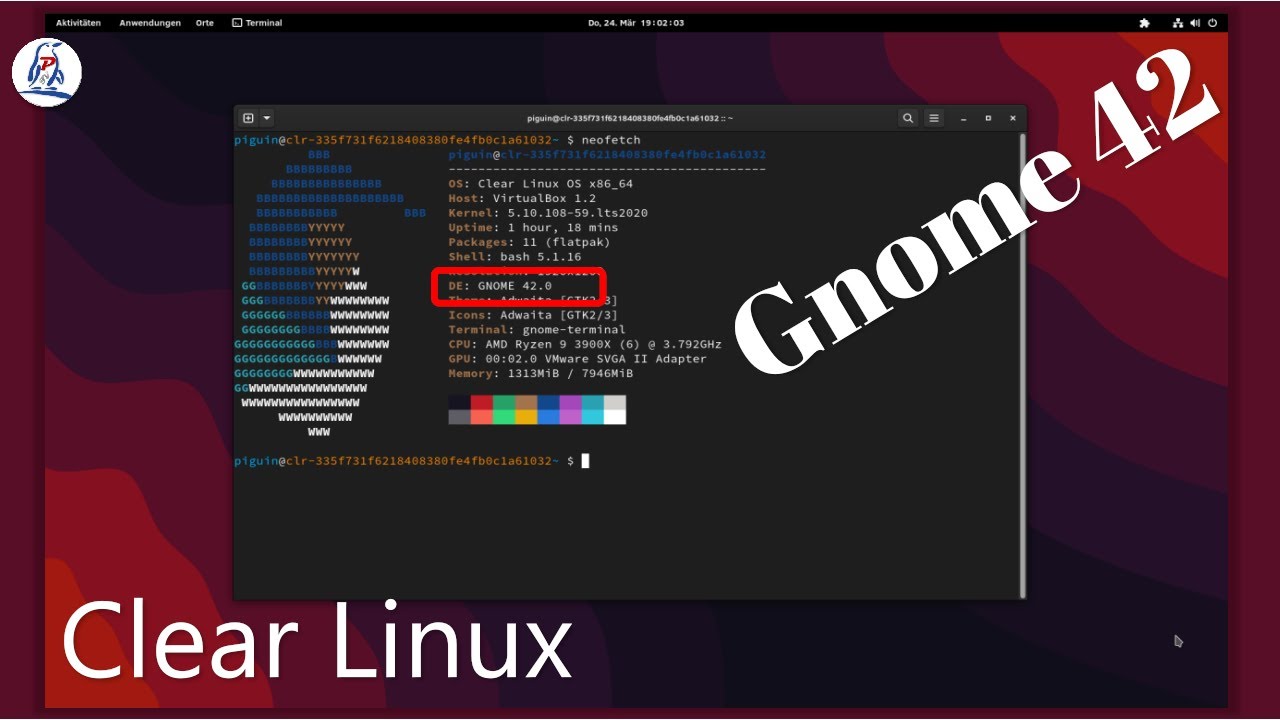 Clear Linux mit Gnome 42 - YouTube