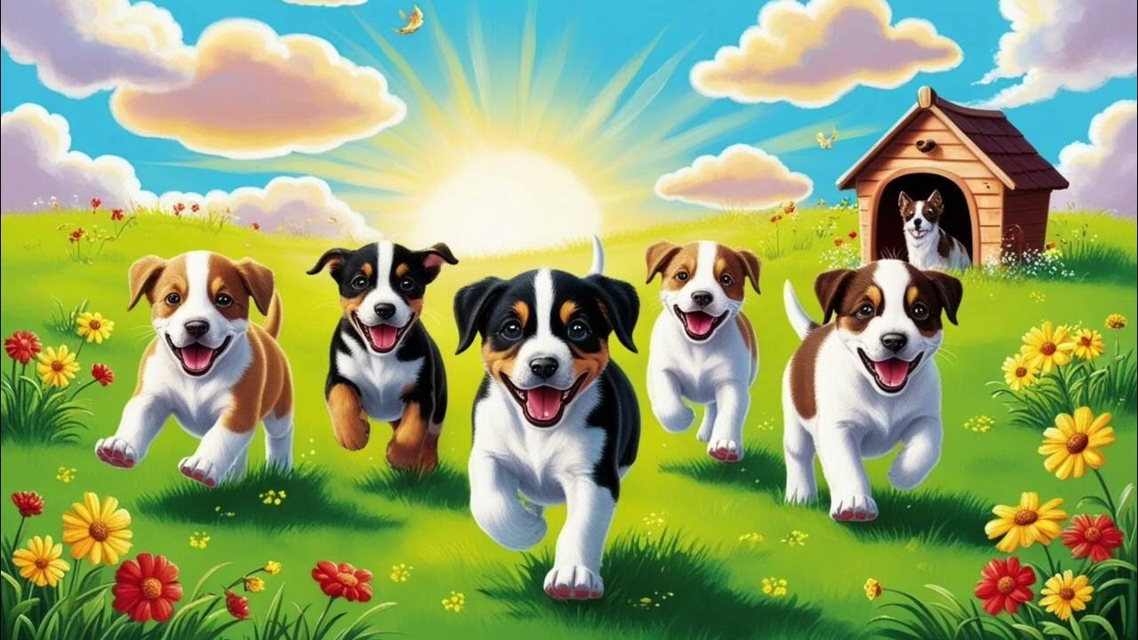 Fun with Five Little Puppies | Catchy Kids Song - YouTube