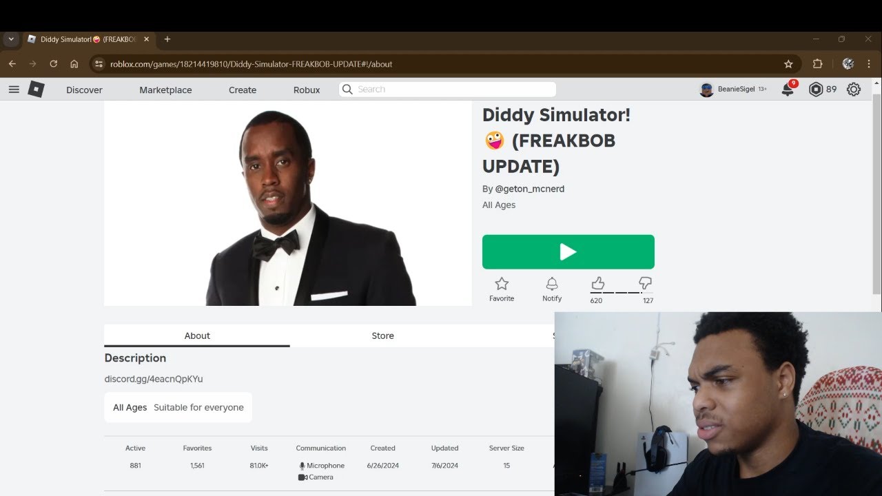 I played diddy simulator on roblox..freakbob edition. - YouTube