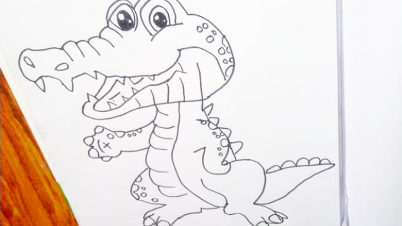 Drawing beautiful Alligator 🐊 easy and simple - YouTube
