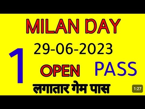 29-06-2023 | Milan day chart | Milan day otc | Milan day game - YouTube