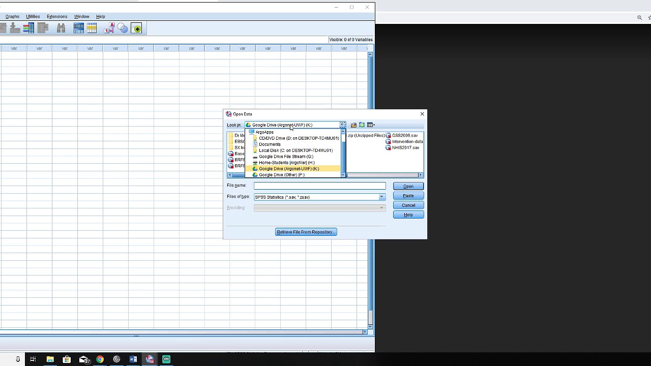 Transferring .sav file to SPSS in Argo Apps - YouTube