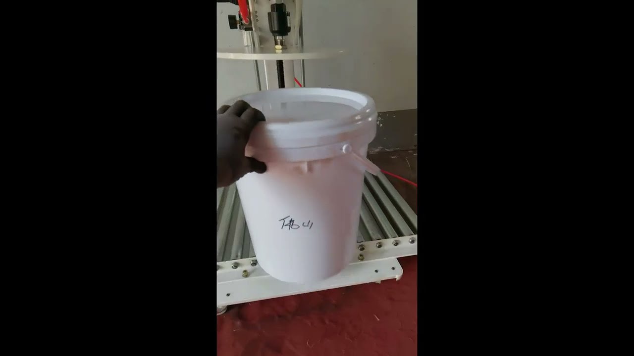 Paint bucket pail lid press capping machine - YouTube