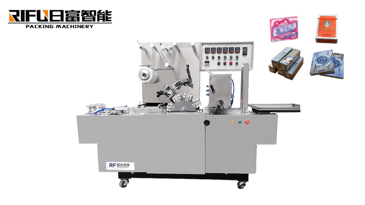 Automatic cellophane wrapping machine - YouTube