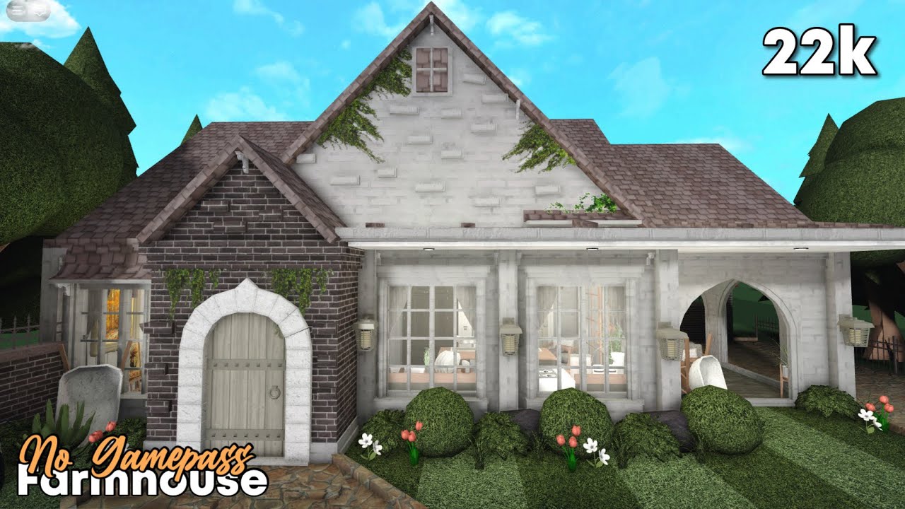 Bloxburg : 22k No Gamepass Family Farmhouse | No Largeplot | Roblox ...
