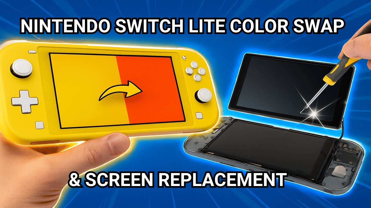Nintendo Switch Lite Color Swap & Screen Replacement Tutorial - YouTube