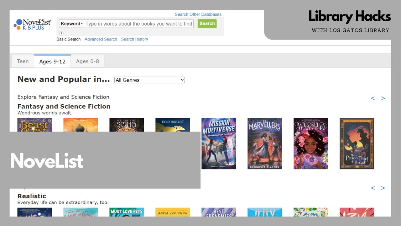 Find Your Next Read Using NoveList Plus - YouTube
