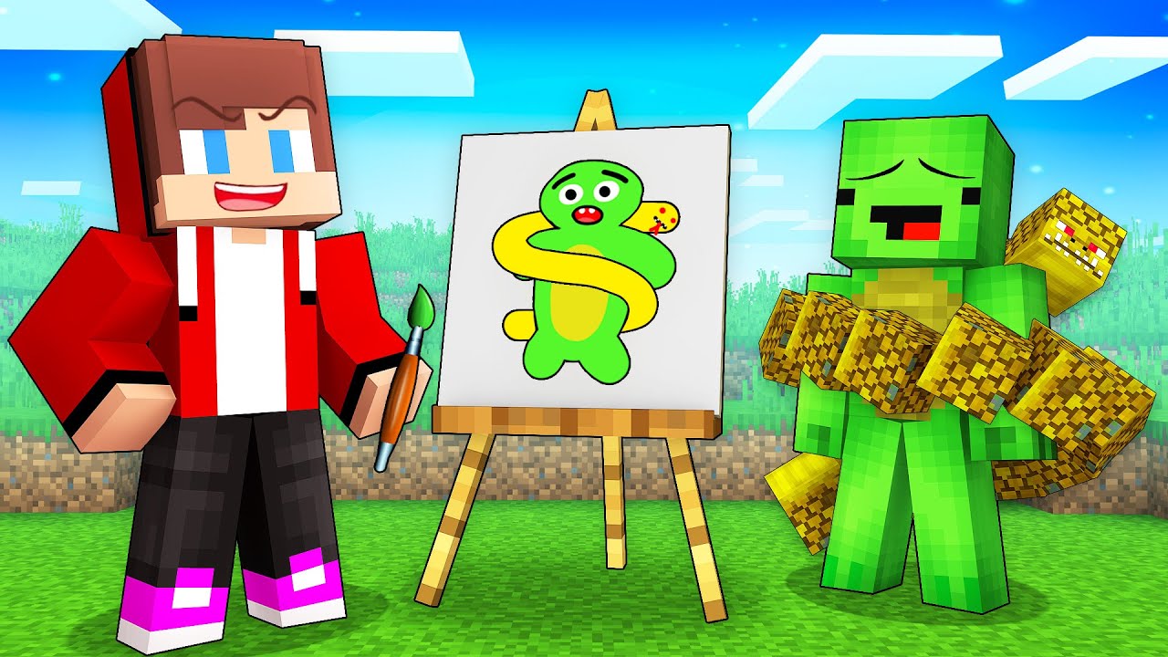 JJ Fooled Mikey with //DRAW in Minecraft (Maizen) - YouTube