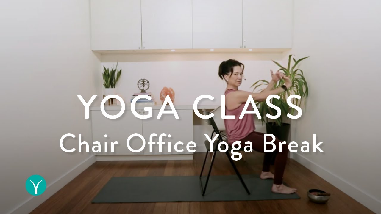 YOGA BREAK AT WORK | Chair Office Yoga Break (20 min) - YouTube