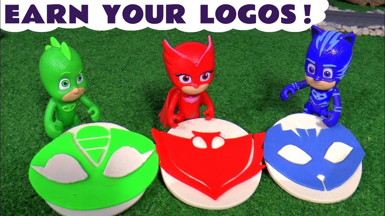 PJ Masks Badge Story With Thomas Toy Trains - YouTube