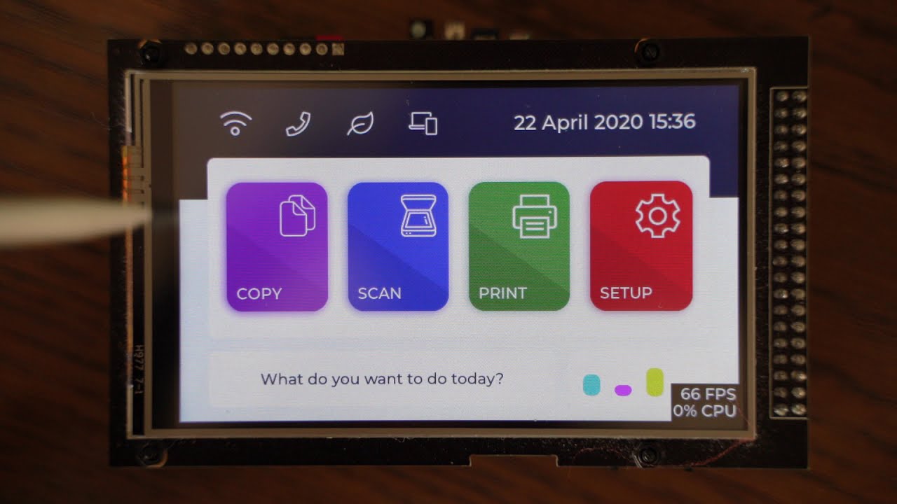 Teensy 4.1 running LVGL printer interface demo - YouTube