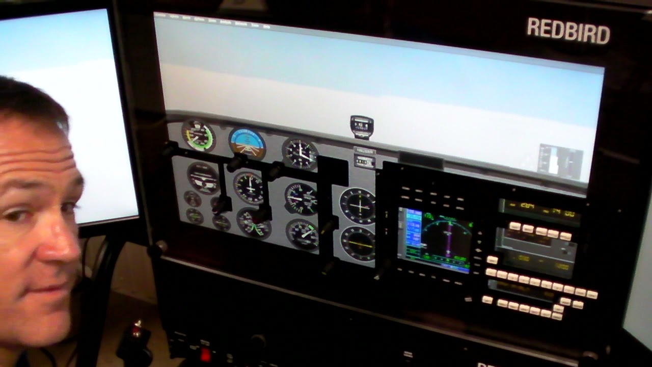 Redbird TD2 Simulator 400 ft ceiling 1/2 MI visibility Cessna 182RG ...